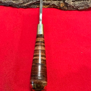 8 1/2” Handmade Skinning Full Tang Damascus Knife W/ Teak and Walnut ...