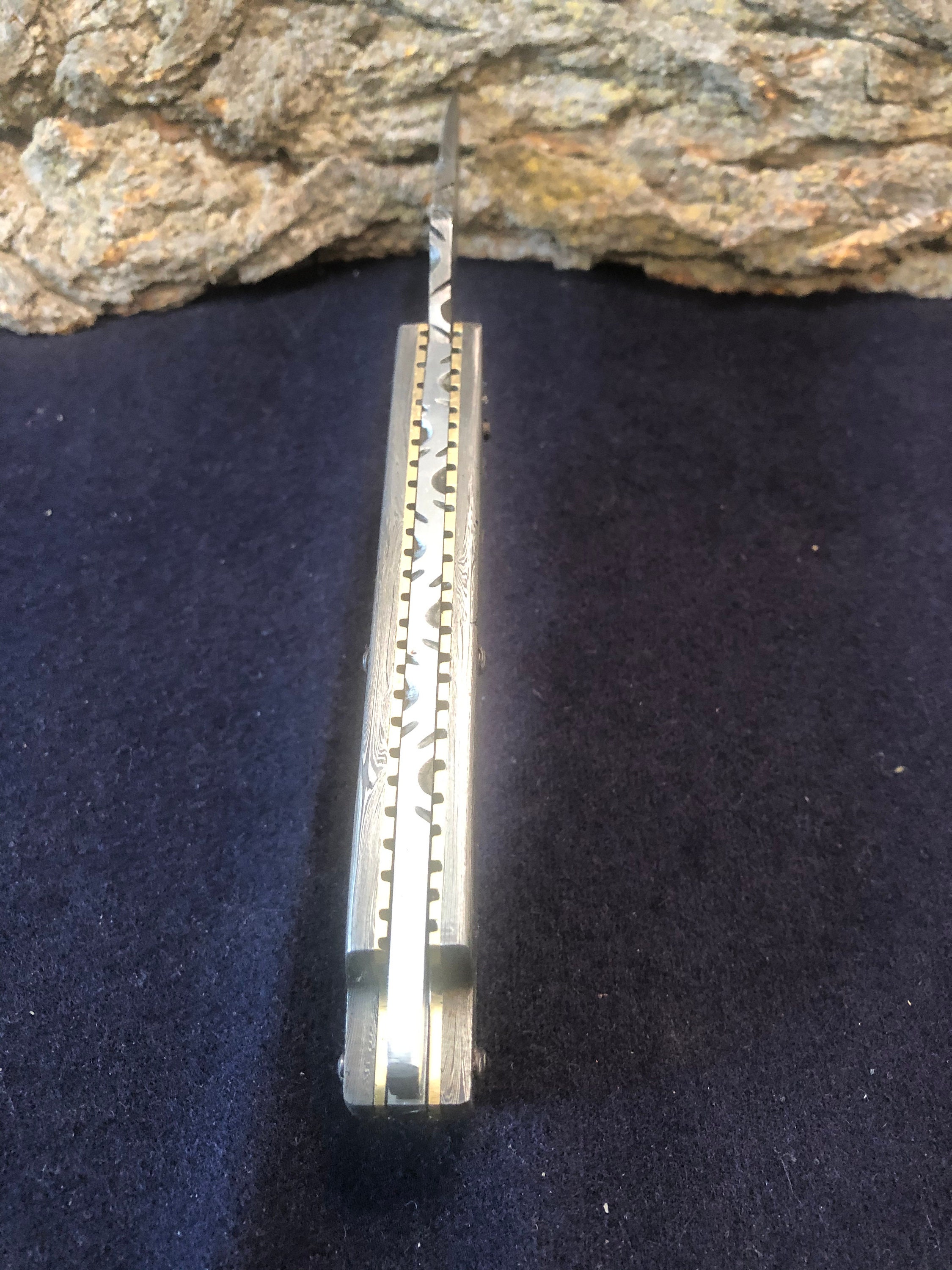 7 1/2 Handmade Damascus Twist Pattern Folding Pocket Knife W/ - Etsy