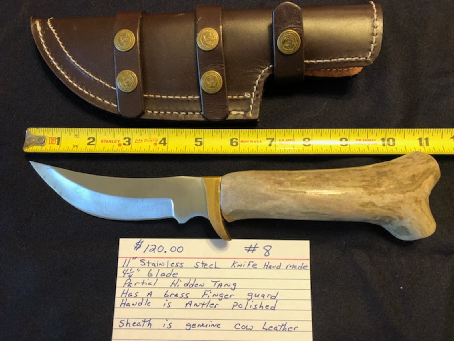 11 Handmade Stainless Steel Partial Hidden Tang Knife W/ | Etsy