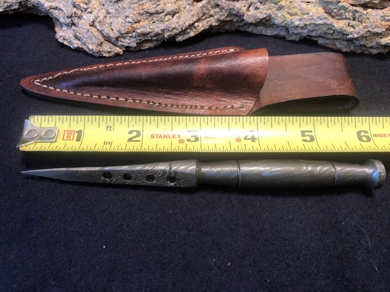 6 Handmade Damascus Steel Full Tang Tri Dagger Knife W/ - Etsy