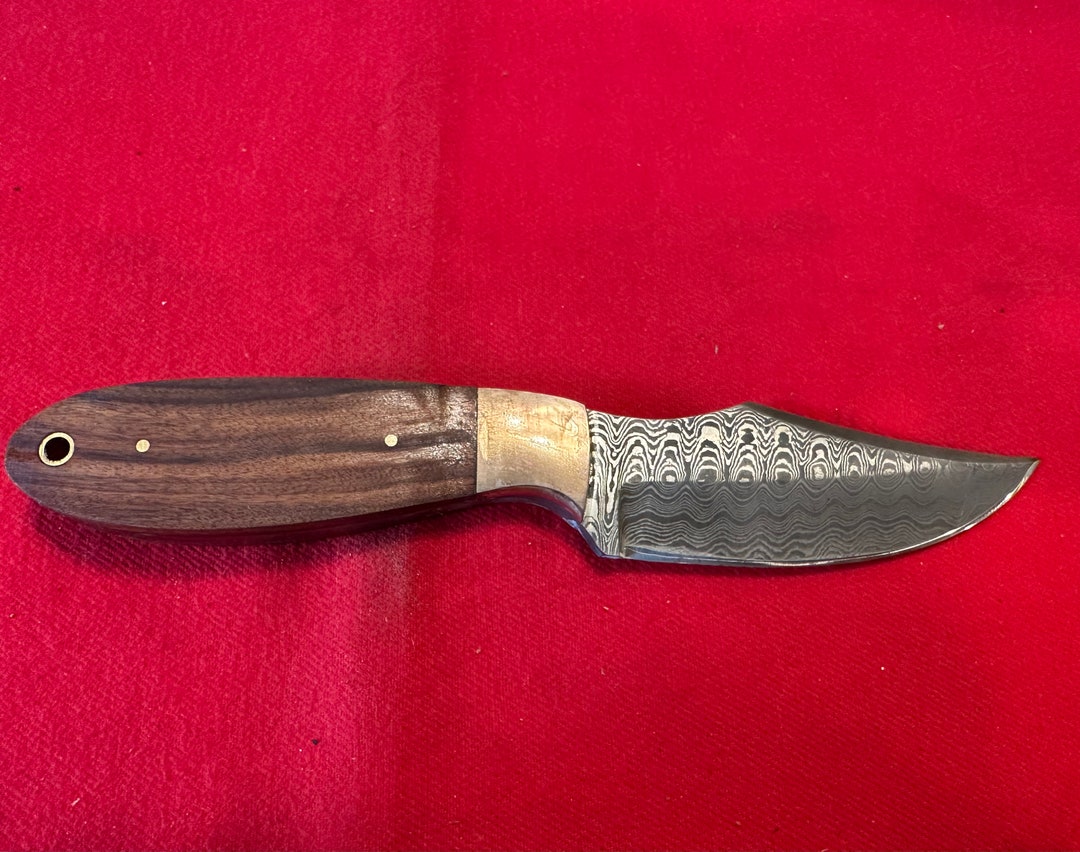 8 1/2” Handmade Damascus Full Tang Hunting Knife W/ Monterillo Rosewood Handle - Etsy