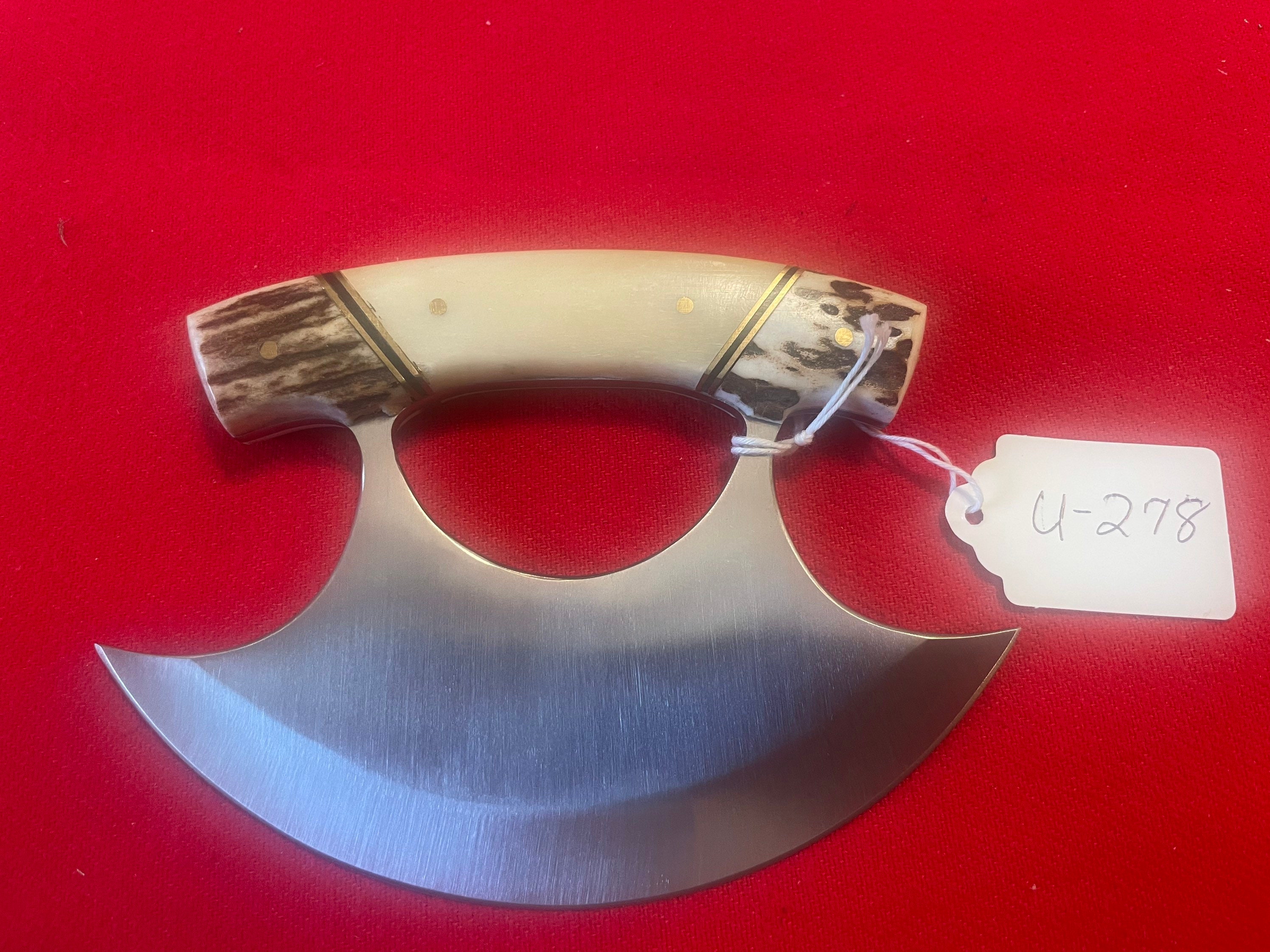 5-1/4 Handmade ULU Stainless Chopper. Deer Antler Ends Camel - Etsy