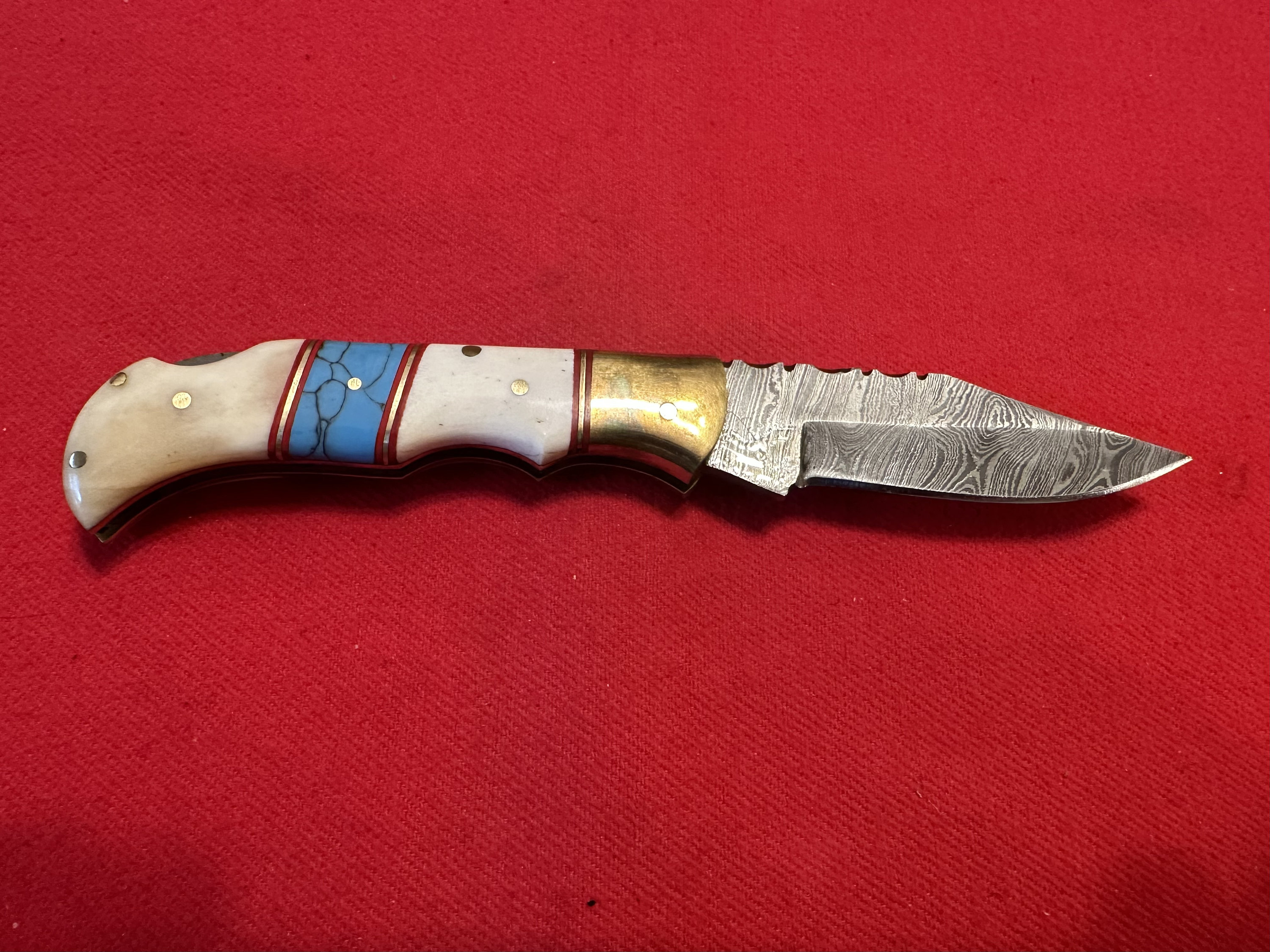 6 1/2 Handmade a Damascus Twist Pattern Folding Knife W/ - Etsy