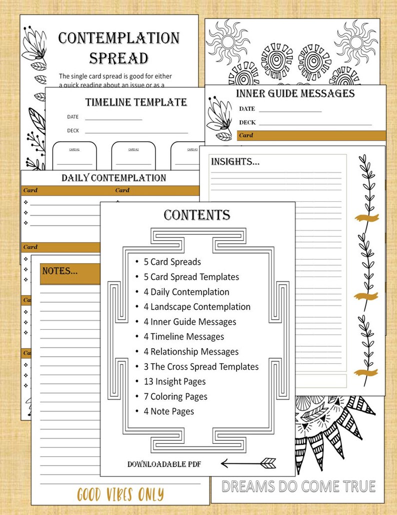Oracle Tarot Card Coloring Journal - Etsy
