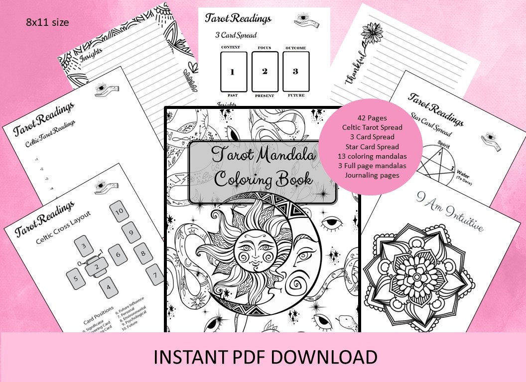 Tarot Mandala Coloring Book | Etsy