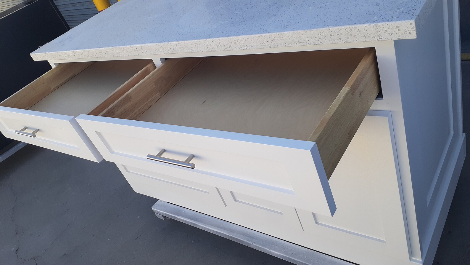 4ft White Kitchen Island With White Quartz Top, Custom Welcomed - Etsy