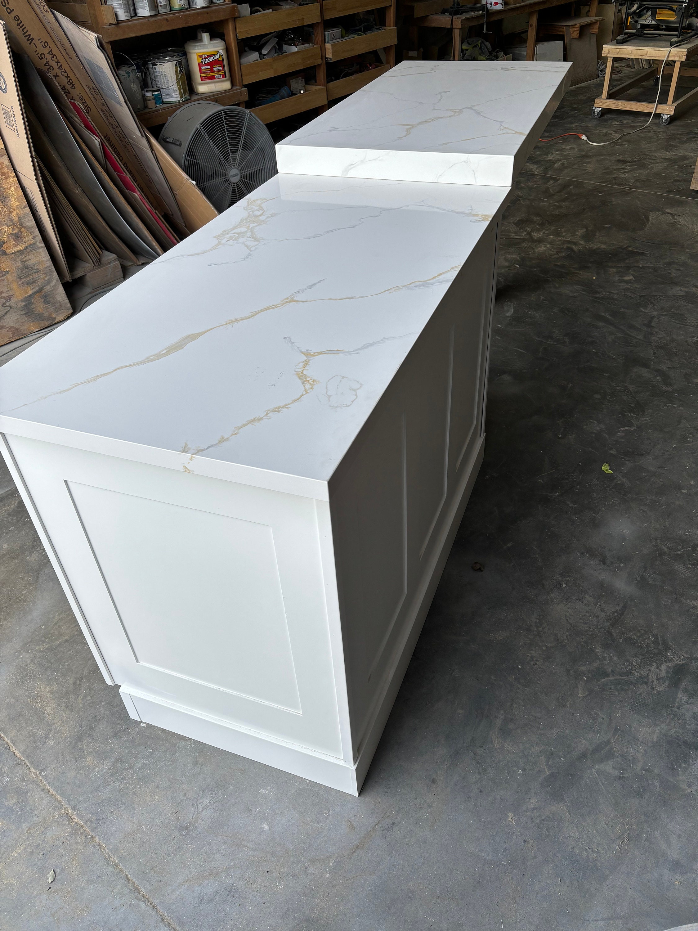 8 Ft White Kitchen Island With Quartz Top-4 Seats, Custom Welcome - Etsy