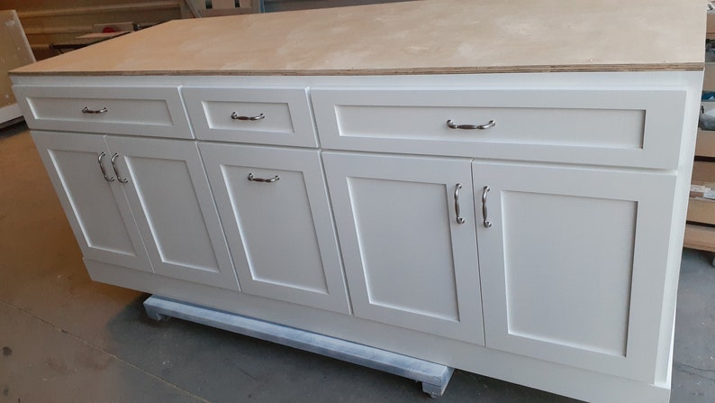 7ft White Kitchen Island With Top. Custom OK - Etsy