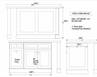 5ft White Kitchen Island W/O Countertop custom Welcome - Etsy