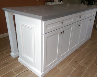 6ft White Kitchen Island With Top. Custom OK - Etsy