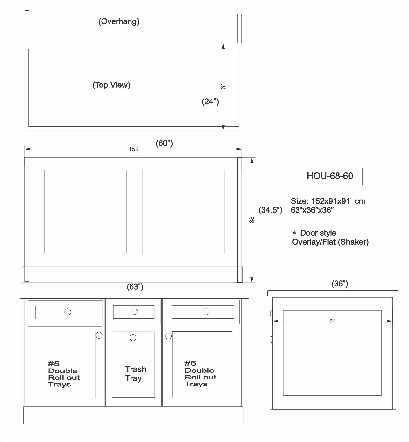 5ft White Kitchen Island With White Quart Top - Etsy