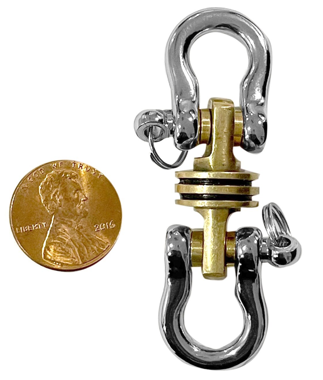 KYLINK Omega Double Shackle EDC Carabiner Keychain Key Ring With Brass ...