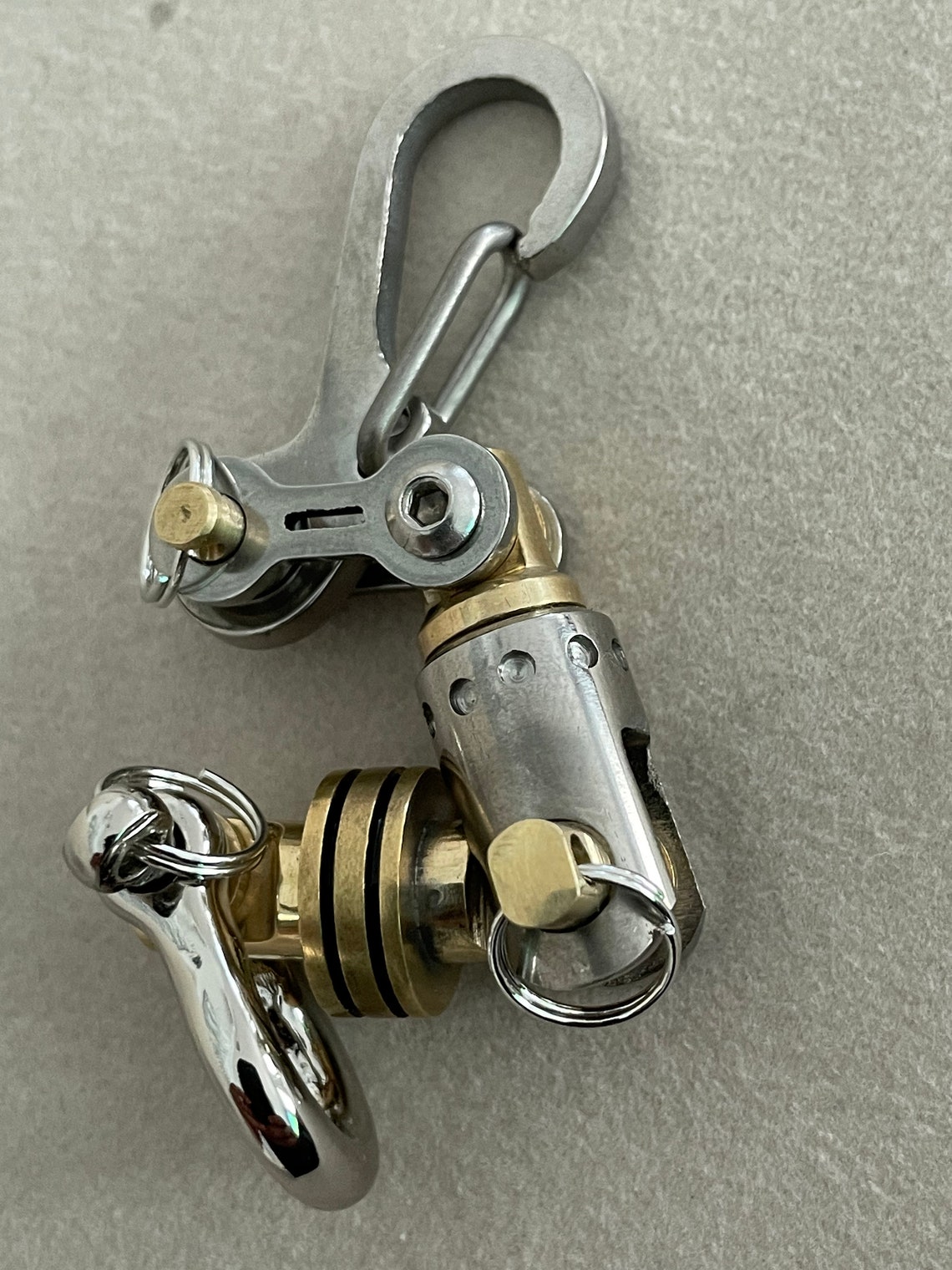 KYLINK Carabiner Split Car Key Ring, EDC Keychain Silver Ti/bike-link ...