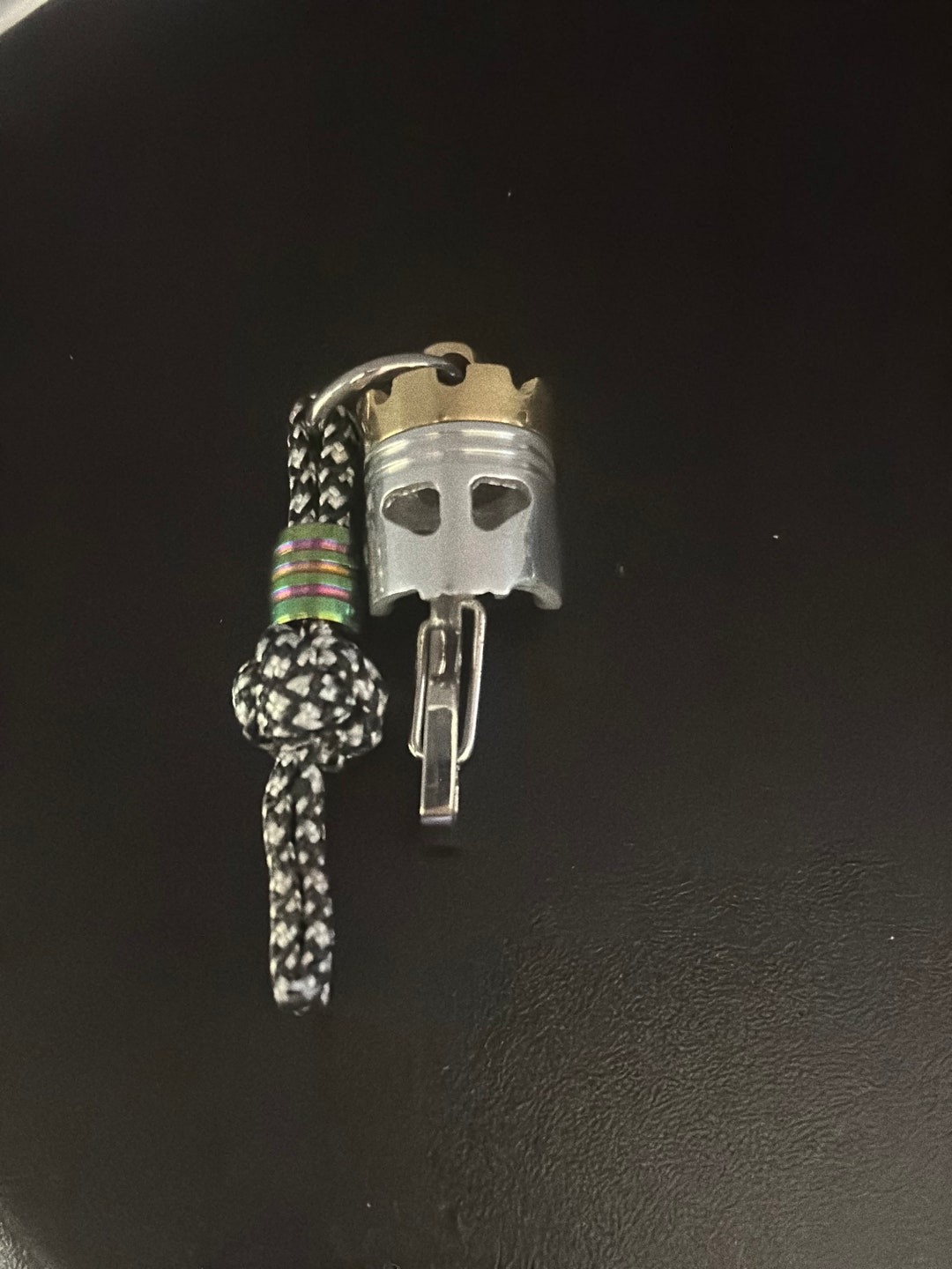 KYLINK EDC Ti Carabiner Keychain With Bob Piston Skull Car Wallet ...