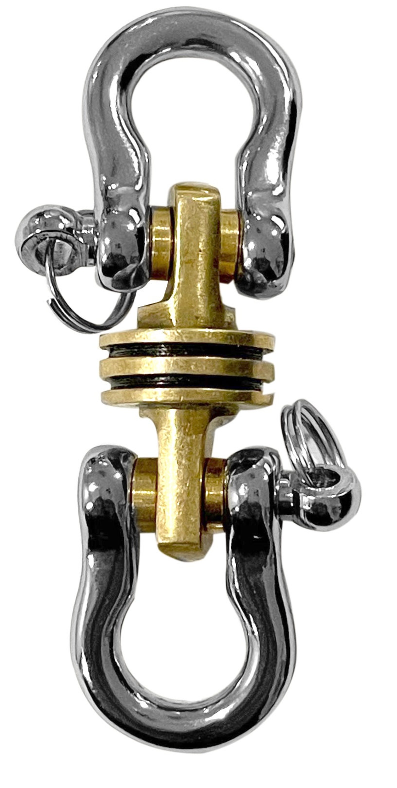 KYLINK Omega Double Shackle EDC Carabiner Keychain Key Ring With Brass ...