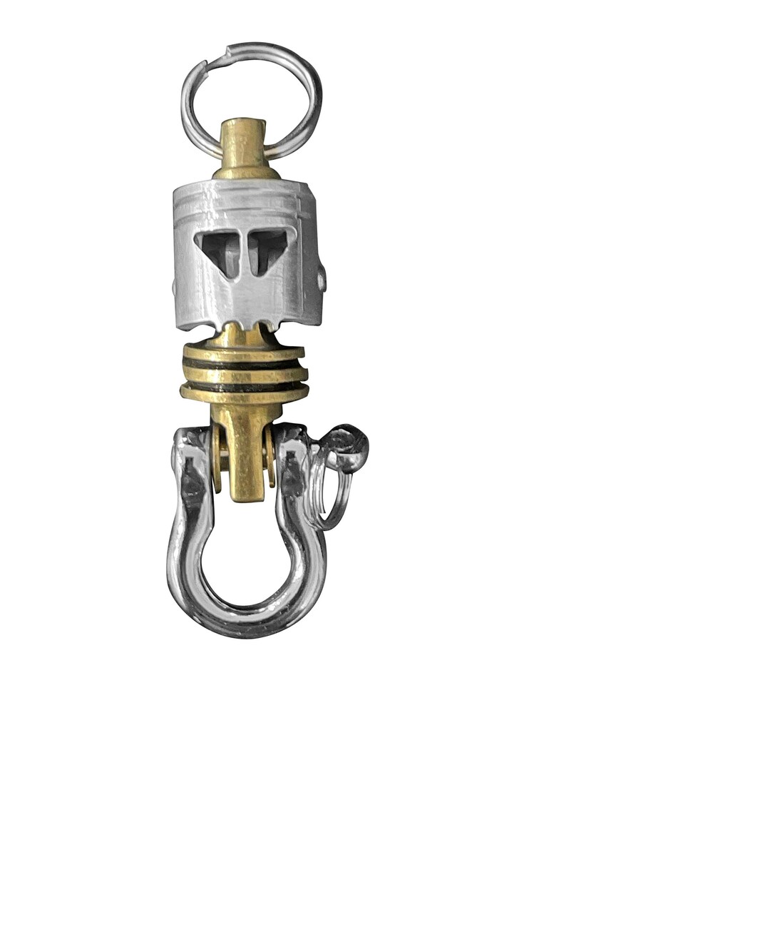 KYLINK Carabiner Swivel Connector Car Key Chain With Skull Piston Bob ...