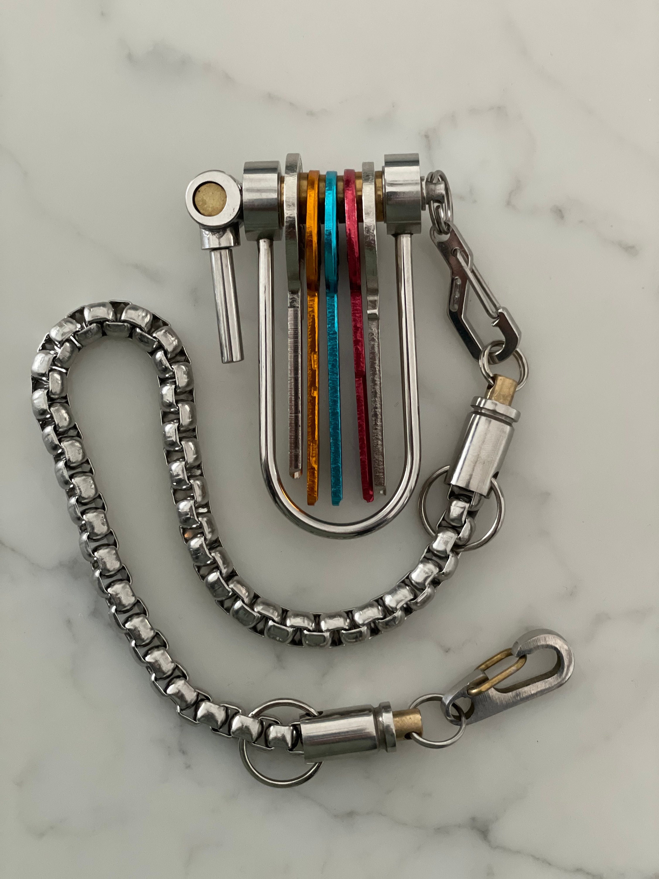 Kylink Key Chain U-bike Organizer Pure Metal Quick Bike Lock Keychain ...