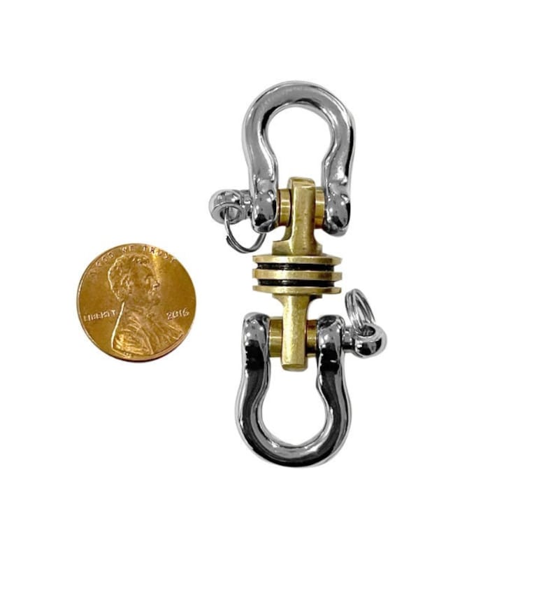 KYLINK Omega Double Shackle EDC Carabiner Keychain Key Ring With Brass ...