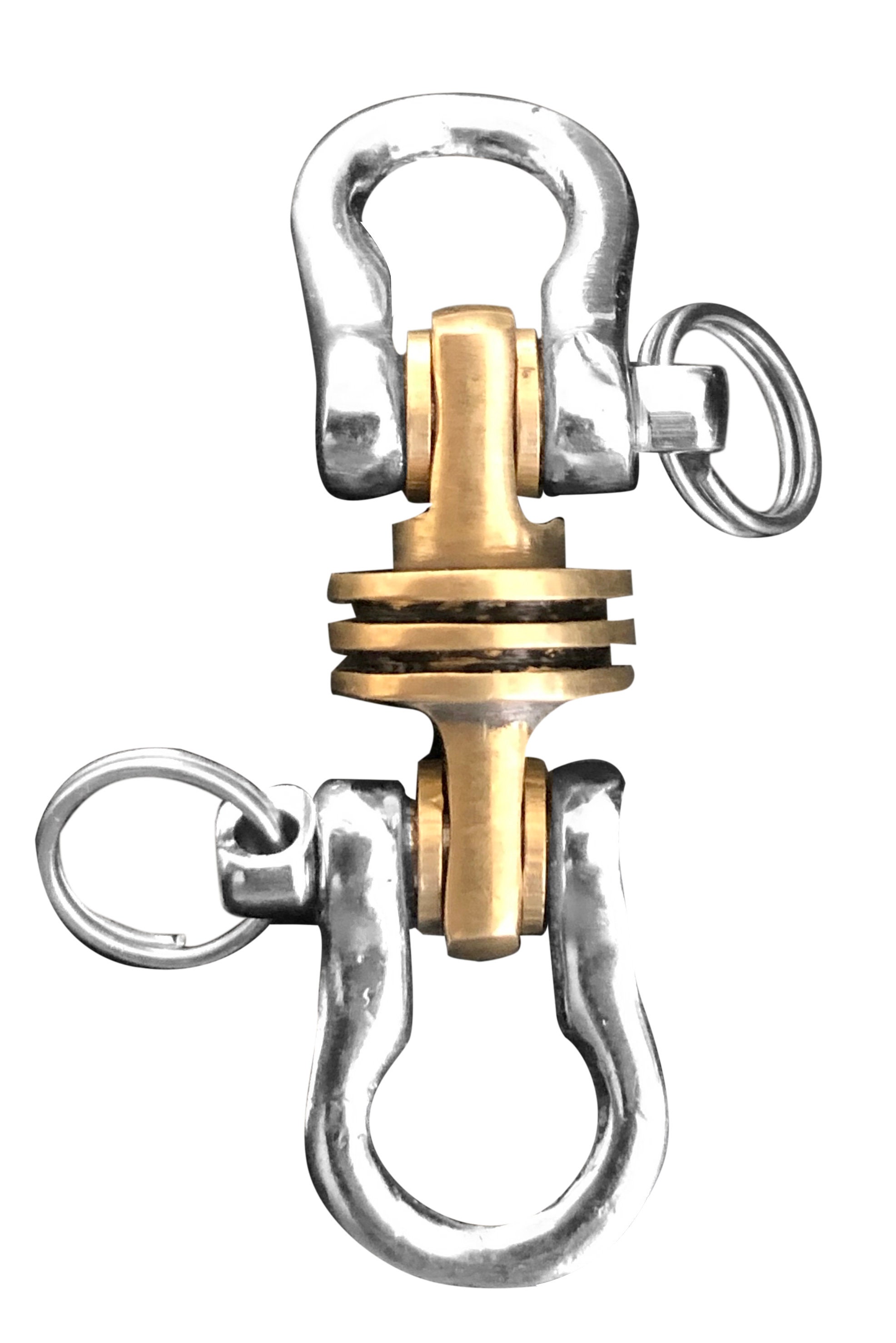 KYLINK Omega Double Shackle EDC Carabiner Keychain Key Ring With Brass ...