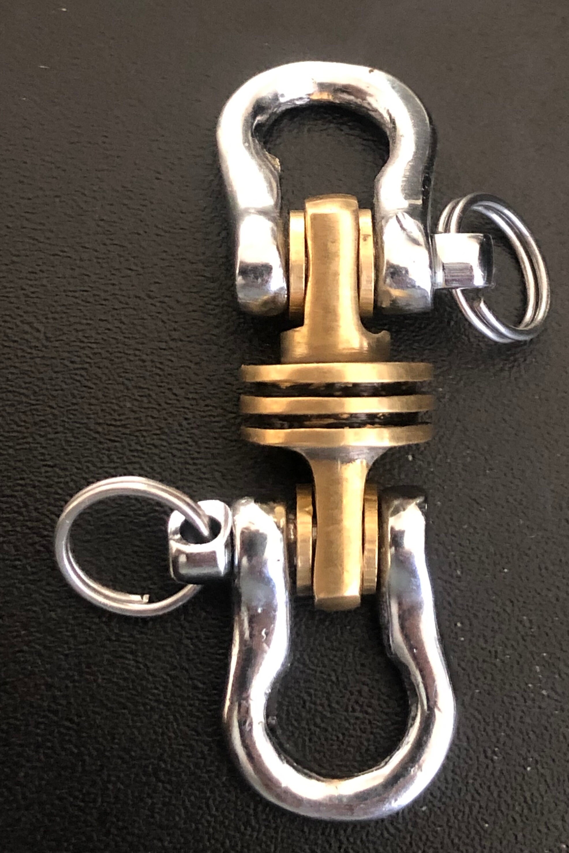 KYLINK Omega Double Shackle EDC Carabiner Keychain Key Ring With Brass ...