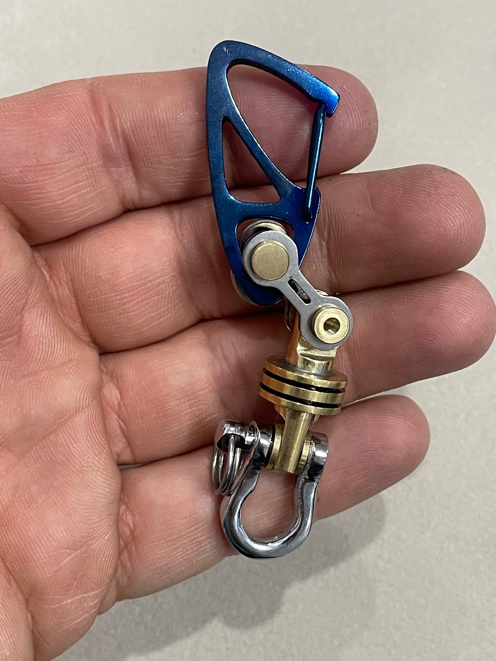 KYLINK Carabiner Split Car Key Ring, EDC Keychain Anodize in Blue Ti ...