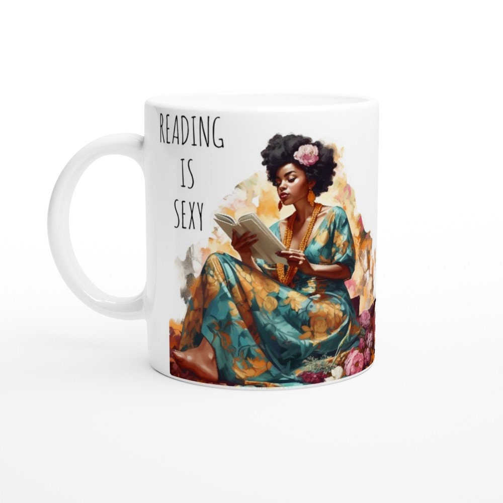 Reading Is Sexy Mug Black Girls Love Reading Mug Black Girl Love Mug Bookworm Black Girl Mug