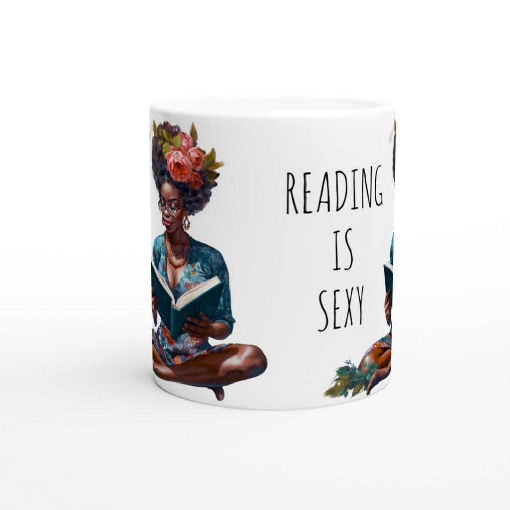 Reading Is Sexy Mug Black Girls Love Reading Mug Black Girl Love Mug Bookworm Black Girl Mug