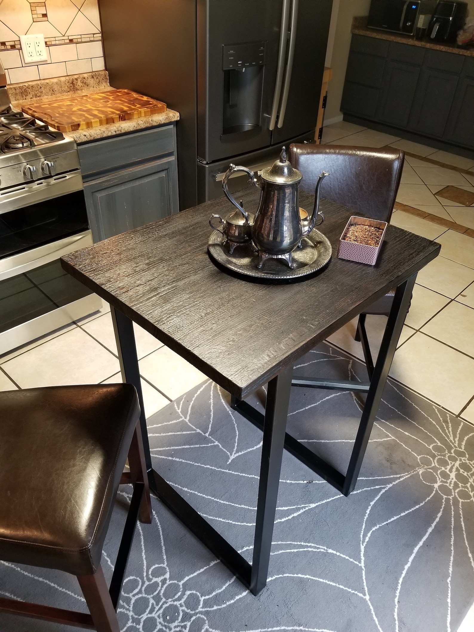 Gorgeous Charred Oak High Top Dining Table. Perfect for Small - Etsy