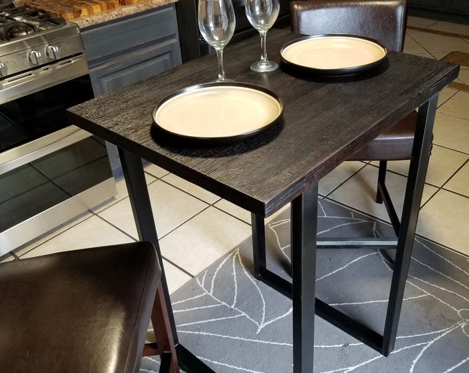 Gorgeous Charred Oak High Top Dining Table. Perfect for Small Spaces ...