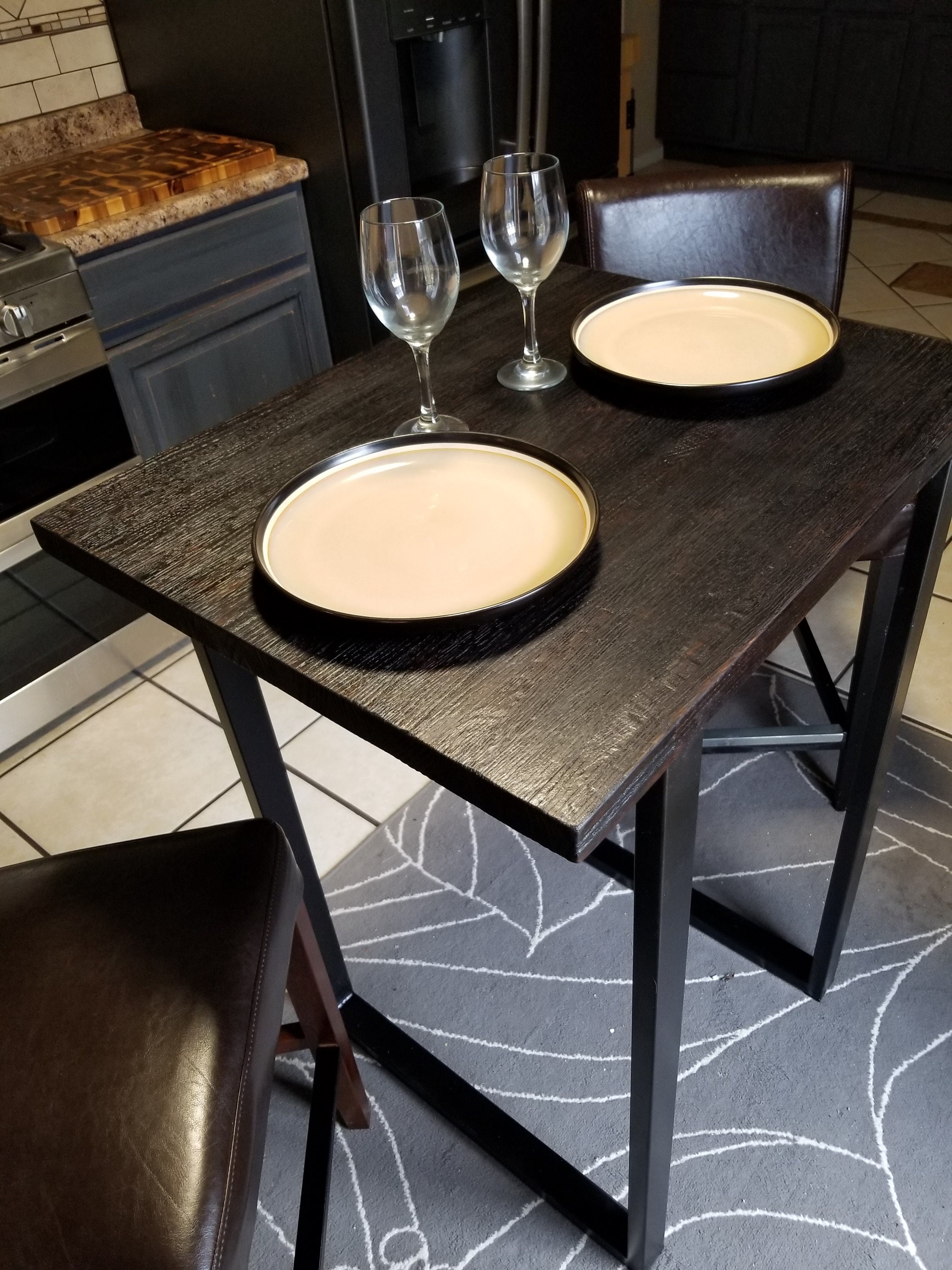 Gorgeous Charred Oak High Top Dining Table. Perfect for Small - Etsy