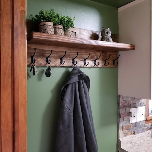 Amazing Wall Mounted Coat Rack Entryway Organizer Towel Rack - Etsy