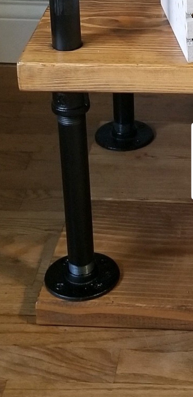 Rustic End Tables With Industrial Pipe Supports - Etsy