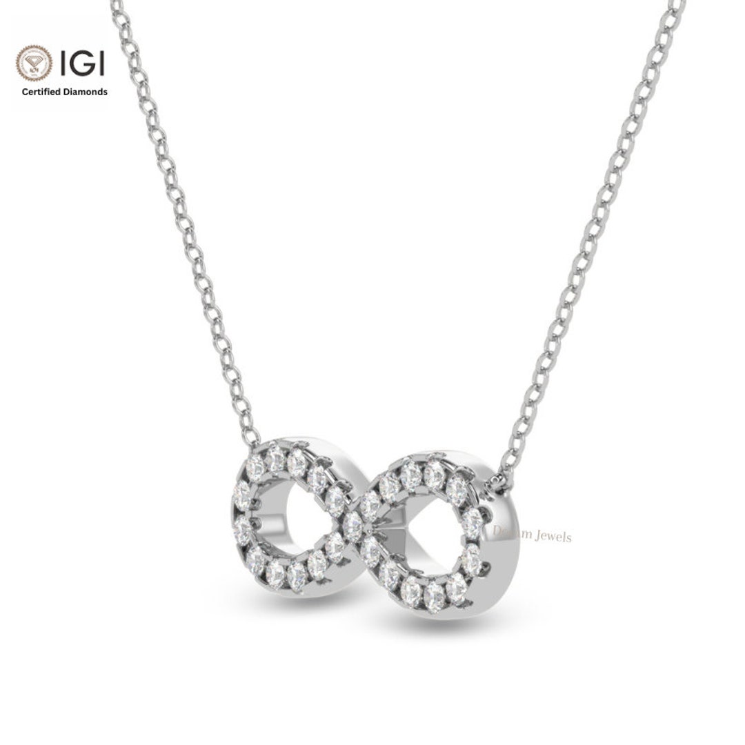 Infinity Loop Symbol Delicate Pendant for Women's in 18KT Gold Studded ...