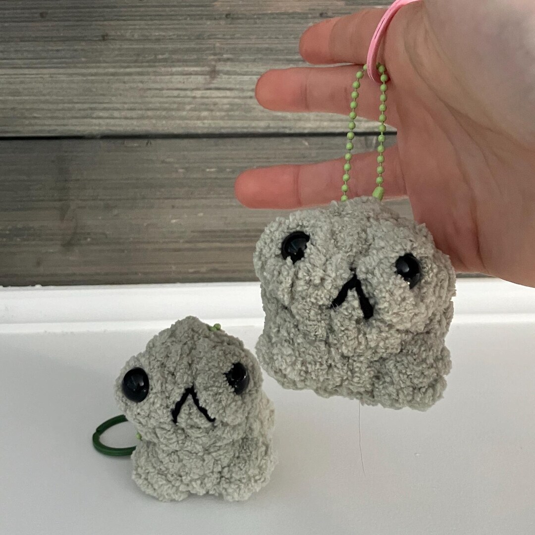 Grumpy Frog Crochet Keychain - Etsy