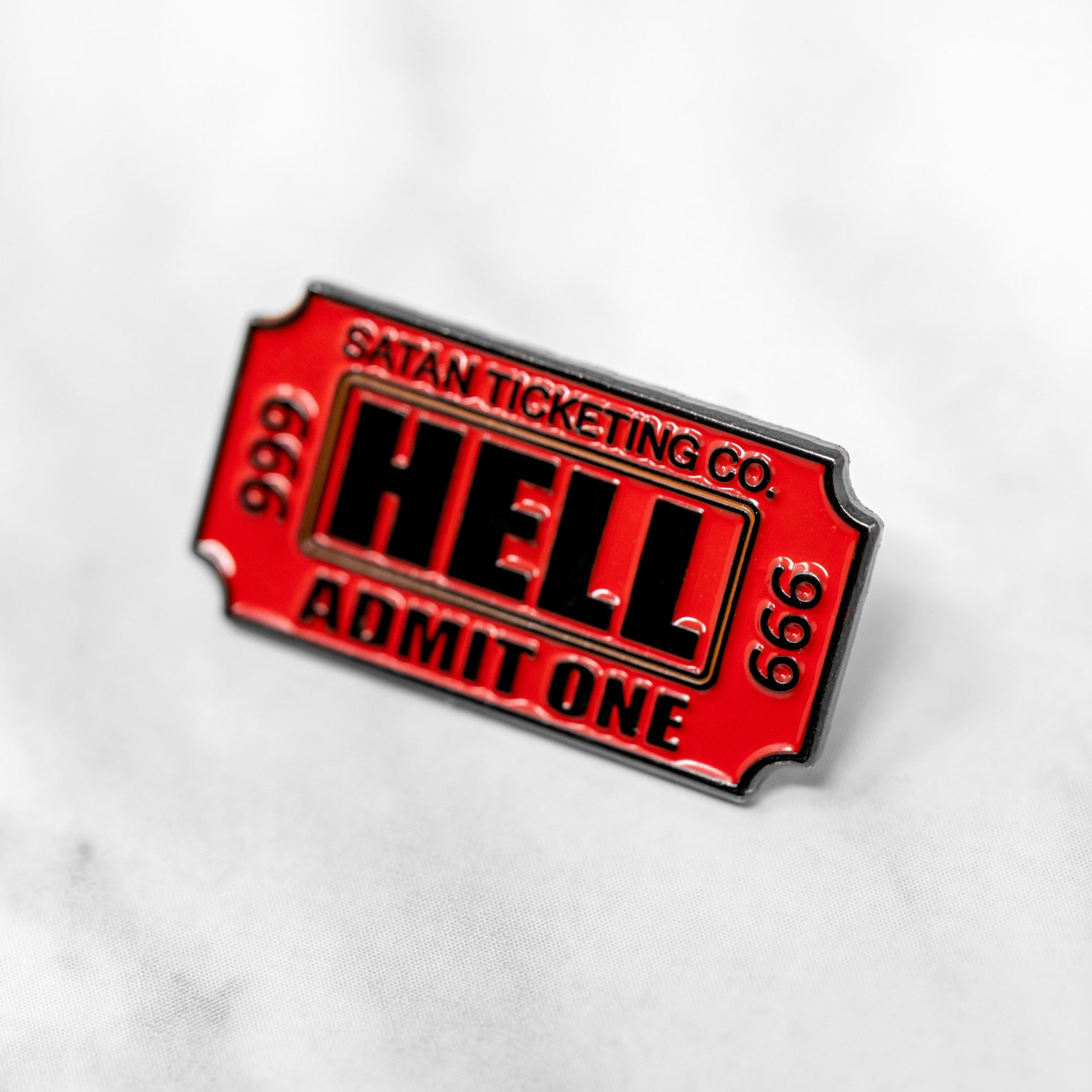 Funny Enamel Lapel Pin Ticket to Hell Admit One Ticket Stub | Etsy