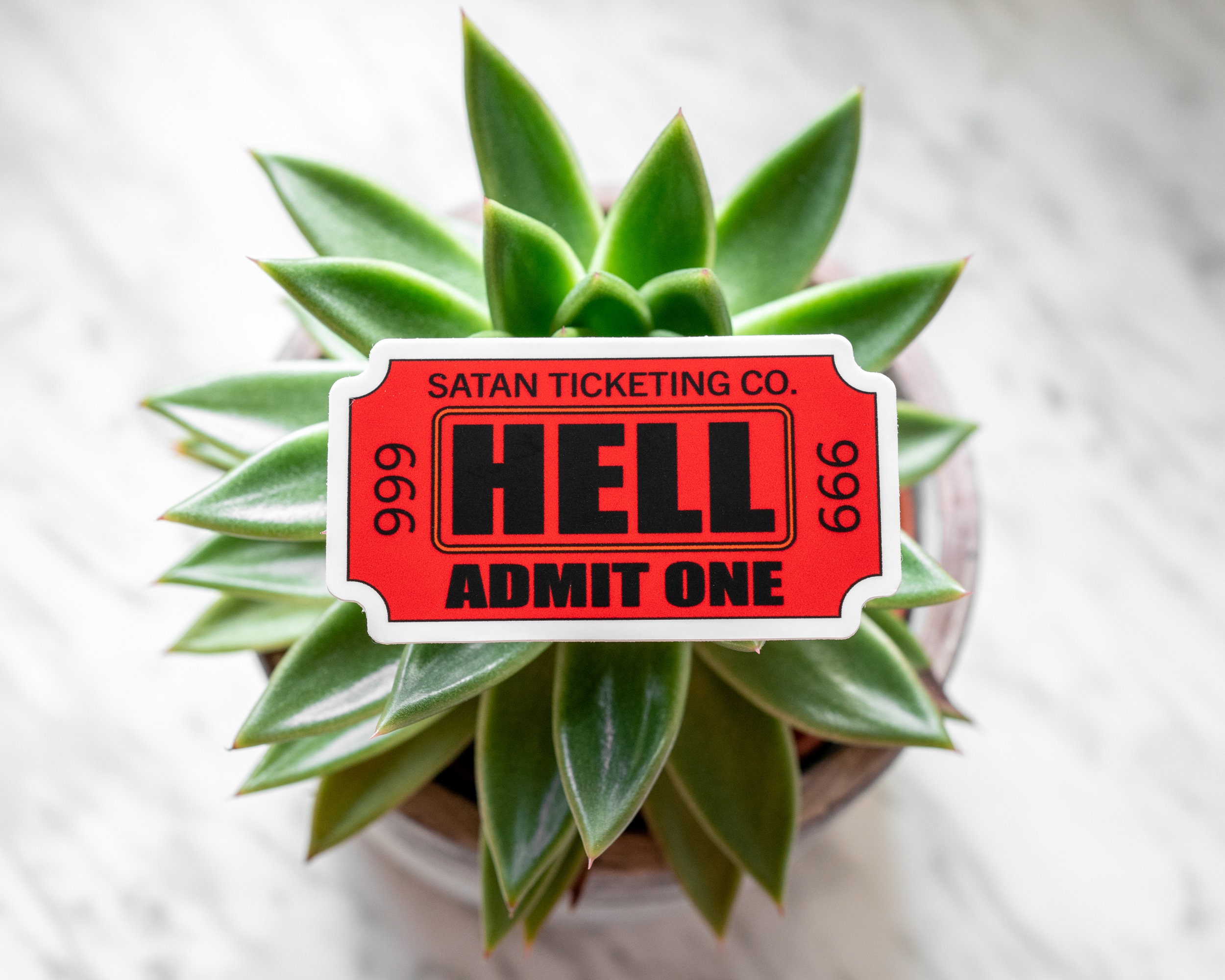 Funny Ticket to Hell Admit One Vinyl Sticker Decal Ticket | Etsy