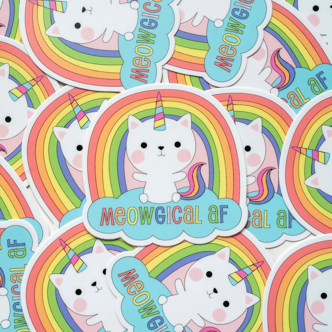 Cute Unicorn Rainbow Cat Vinyl Sticker Cat Car Decal Kawaii - Etsy Canada