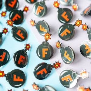 Funny Enamel Pin, F Bomb Hard Enamel Pin Badge, Emo Enamel Pin Funny ...