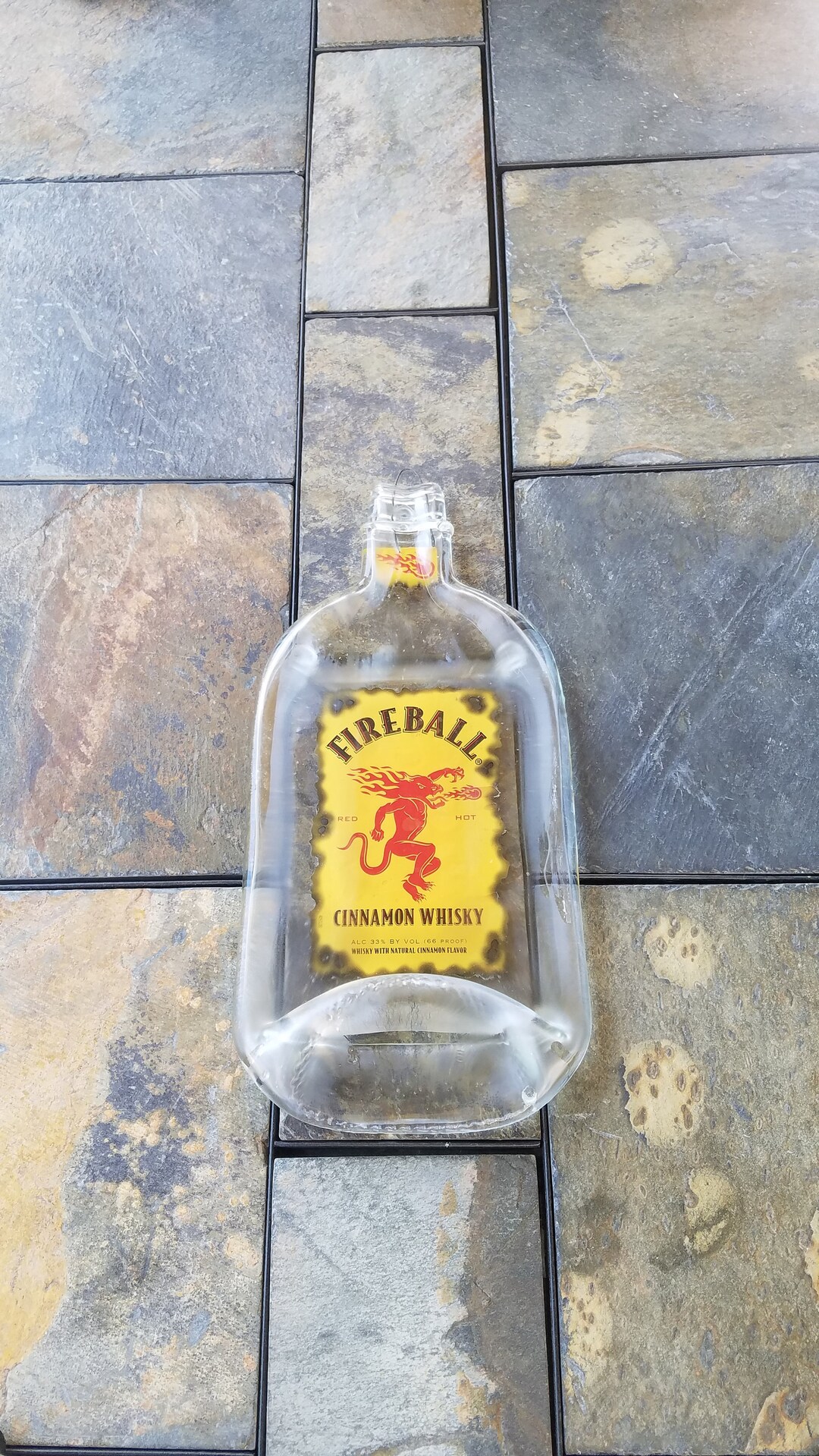 Fireball Cinnamon Whisky Flattened Liquor Bottle Cheese Tray/spoon Rest ...