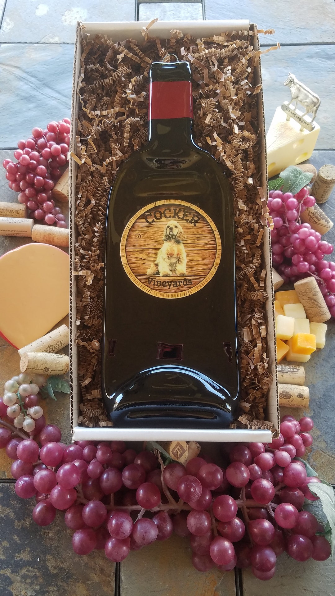 Cocker Spaniel Vineyards Dog Flattened Wine Bottle Cheese - Etsy