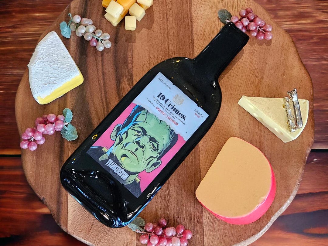 19 Crimes - Frankenstein - Halloween - Flattened Wine Bottle Cheese ...