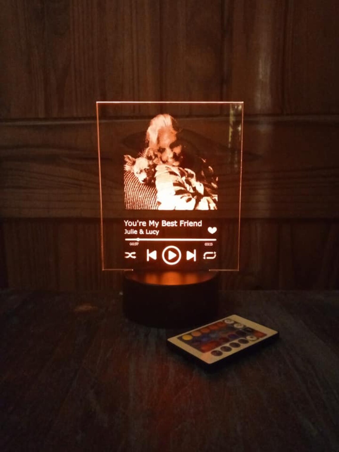 Spotify Acrylic LED Light. Laser engraved custom | Etsy