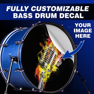 Custom Bass Drum Head Decal: Full Color Vinyl Sticker - Etsy