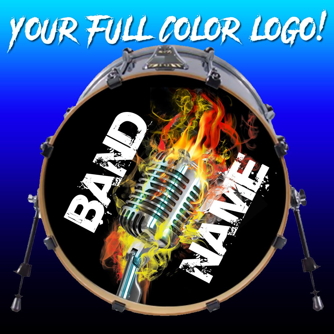 Custom Full Color Bass Drum Decal Vinyl Die Cut Sticker Fits - Etsy