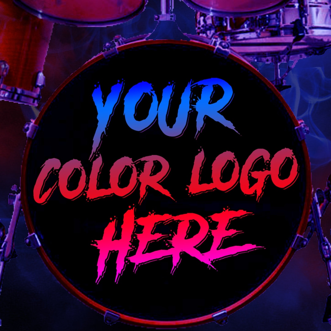 Custom Full Color Bass Drum Printed Sticker Decal Die Cut Fits Yamaha ...