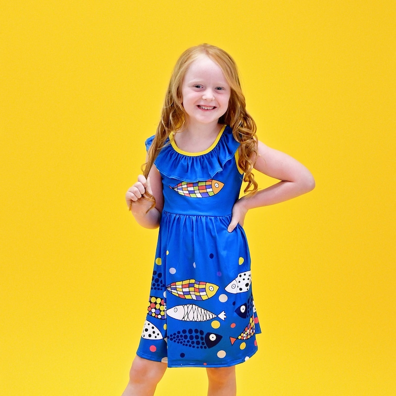 Fish Print Dress - Etsy