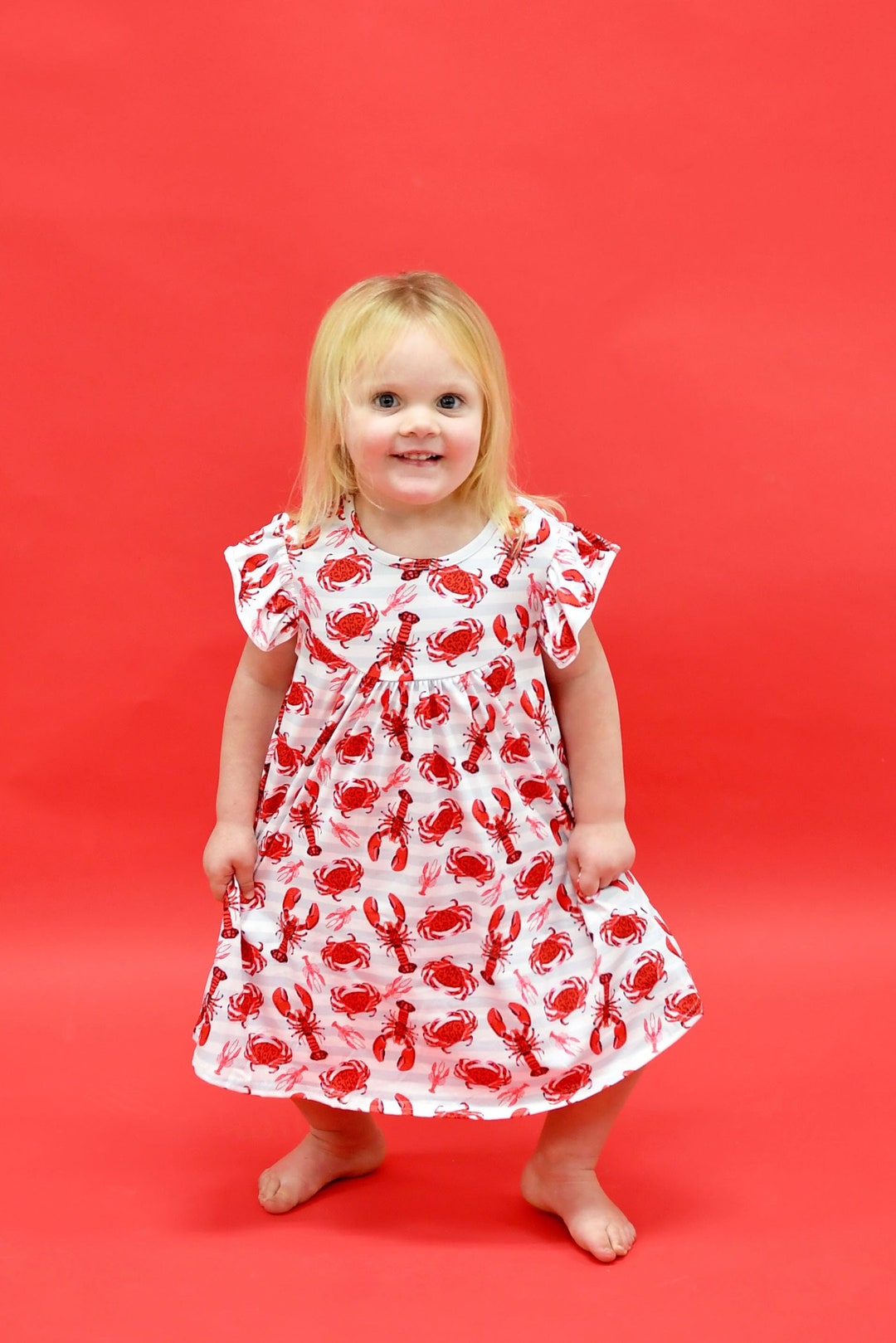 Crustacean Milk Silk Flutter Dress - Etsy