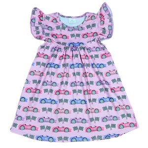 Pink Race Car Milk Silk Flutter Dress - Etsy