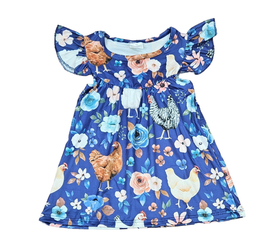 Blue Chicken Milk Silk Flutter Dress - Etsy