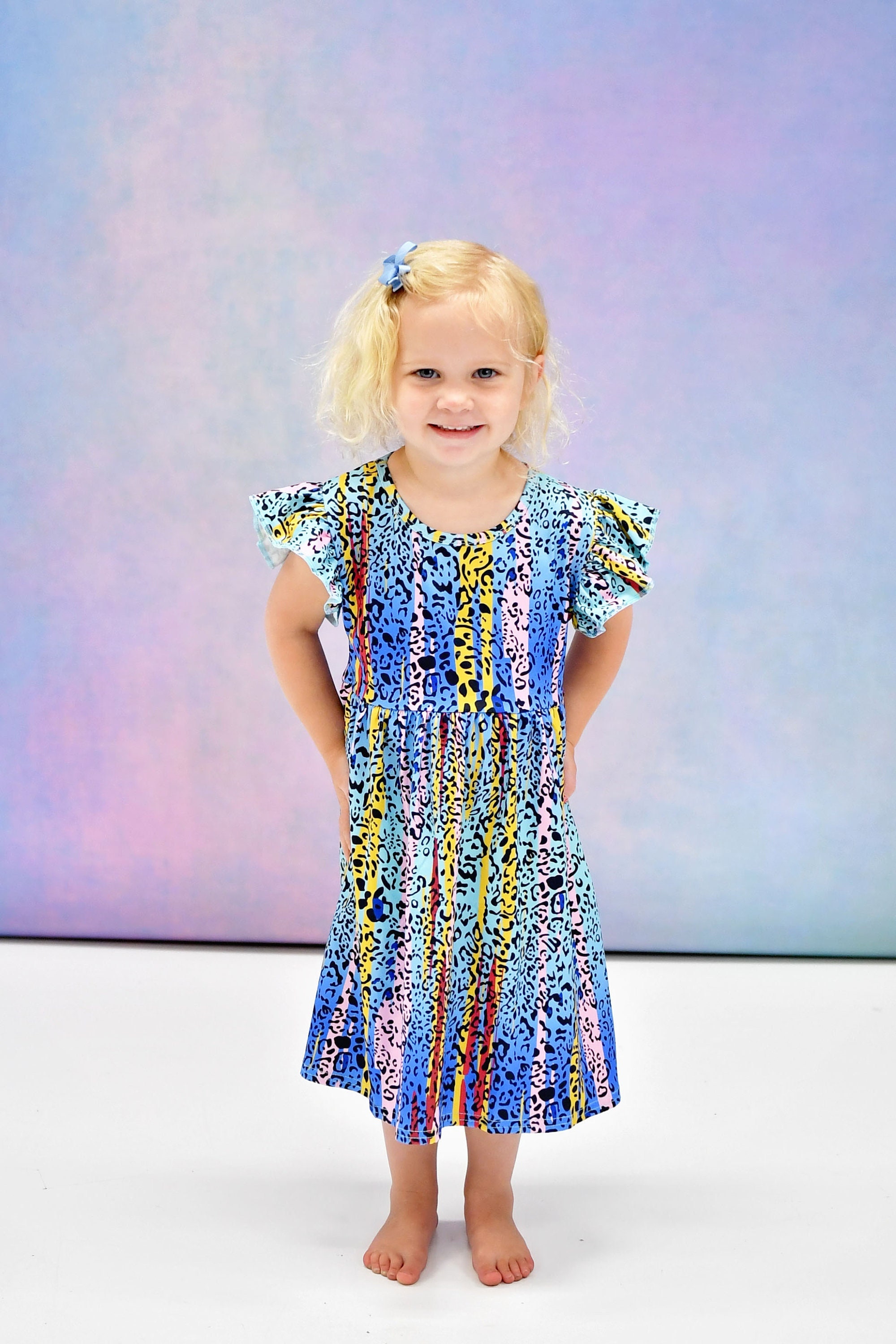 Wild Blue Milk Silk Long Flutter Dress - Etsy